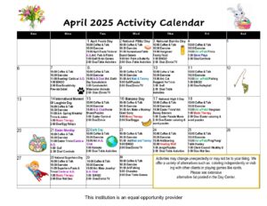 FINAL April 2025 Activity Calendar - CDM Caregiving Services